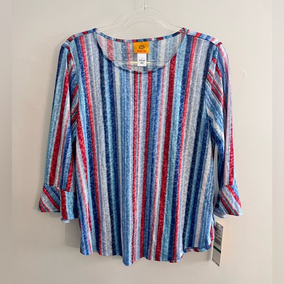 Ruby Rd. | Tops | Ruby Rd Multicolored Striped Crew Neck Top | Poshmark